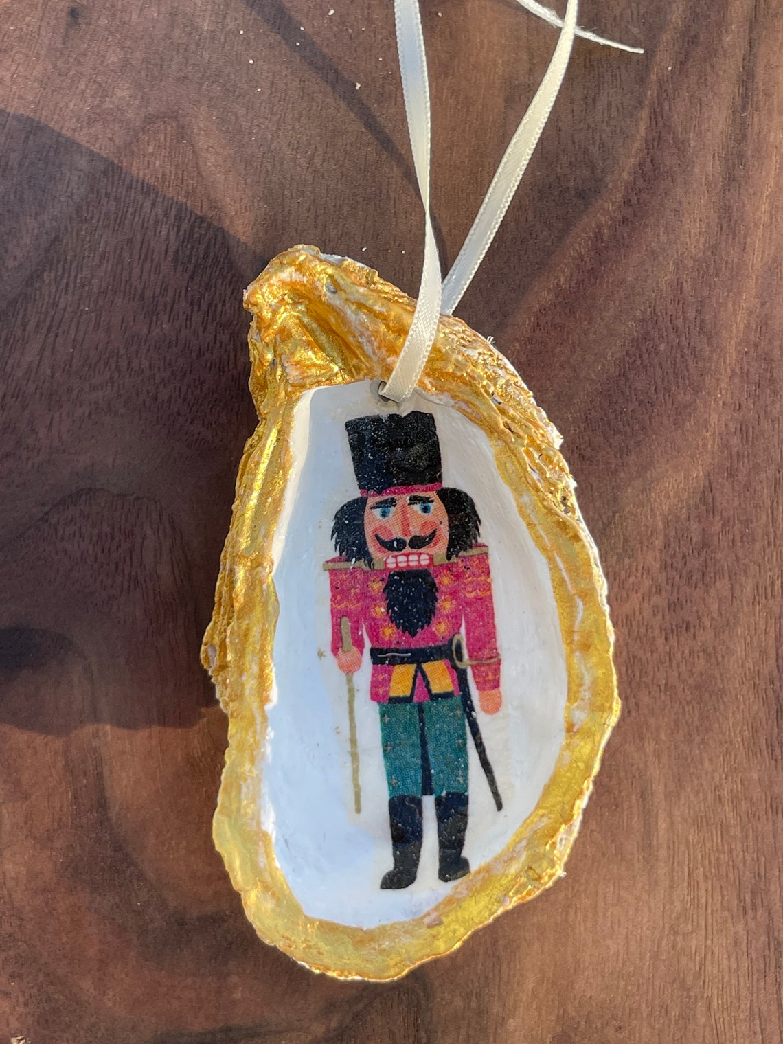 3 Christmas Nutcracker Oyster Shell Ornaments - Etsy