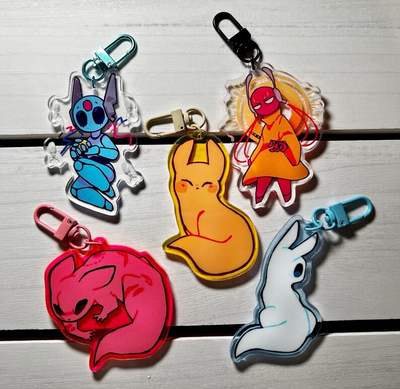 Rain World Acrylic Charms set 1 /// Looks to the Moon Five - Etsy
