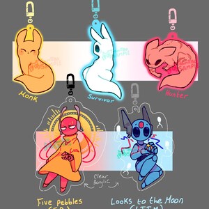 Rain World Acrylic Charms set 1 /// Looks to the Moon, Five Pebbles ...
