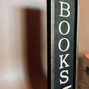 Book Shelf Decor for Bibliophiles Bold Wooden Sign for Personal ...