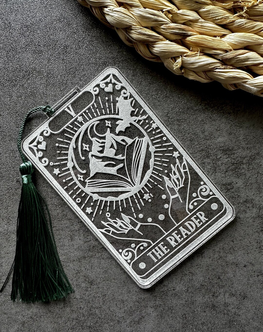 Tarot Card Bookmark: "the Reader" Clear Acrylic Book Accessory - Etsy