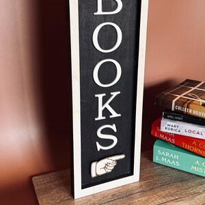 Book Shelf Decor for Bibliophiles Bold Wooden Sign for Personal ...