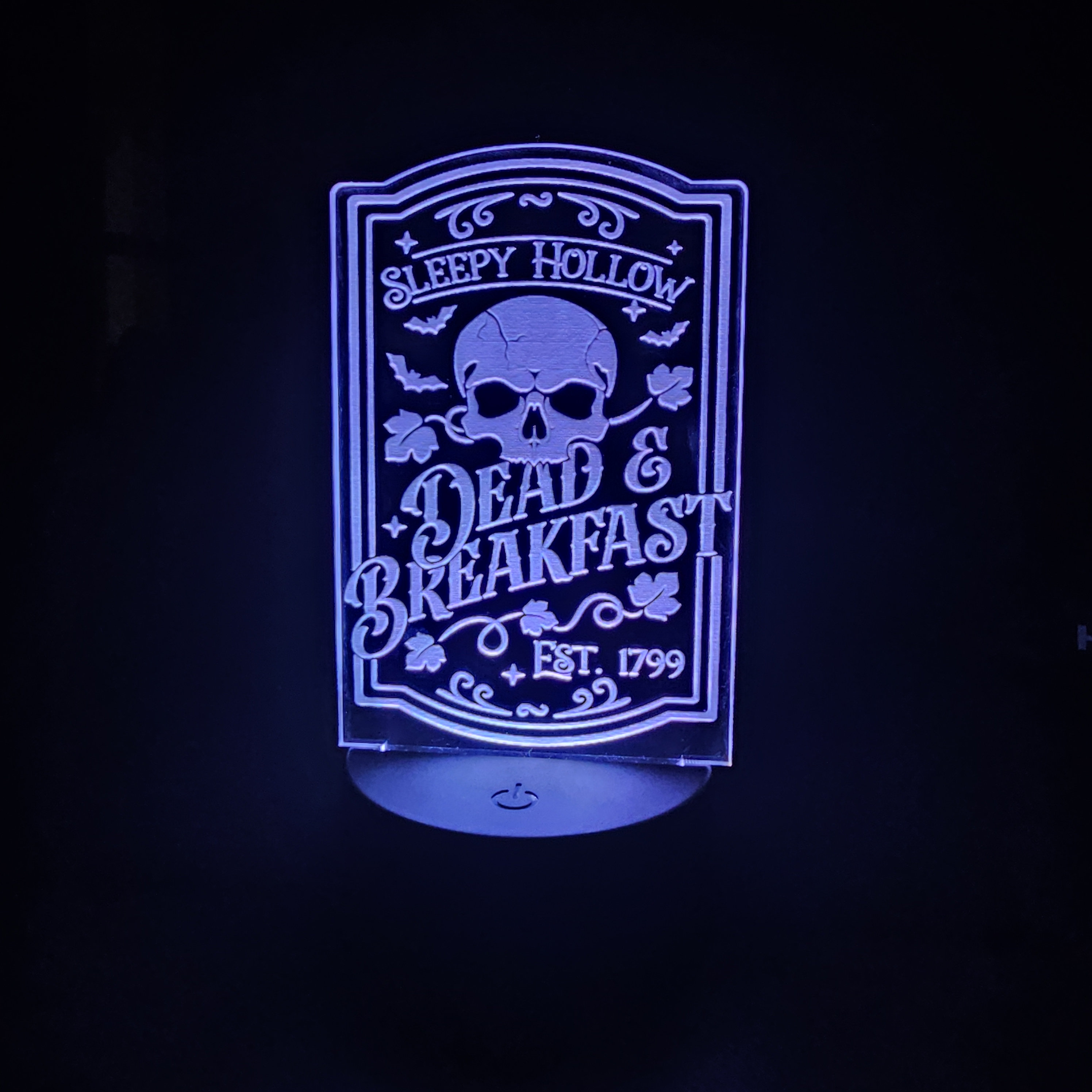 Spooky Halloween LED Sign Depicting a Haunted Mansion, Pumpkin and ...