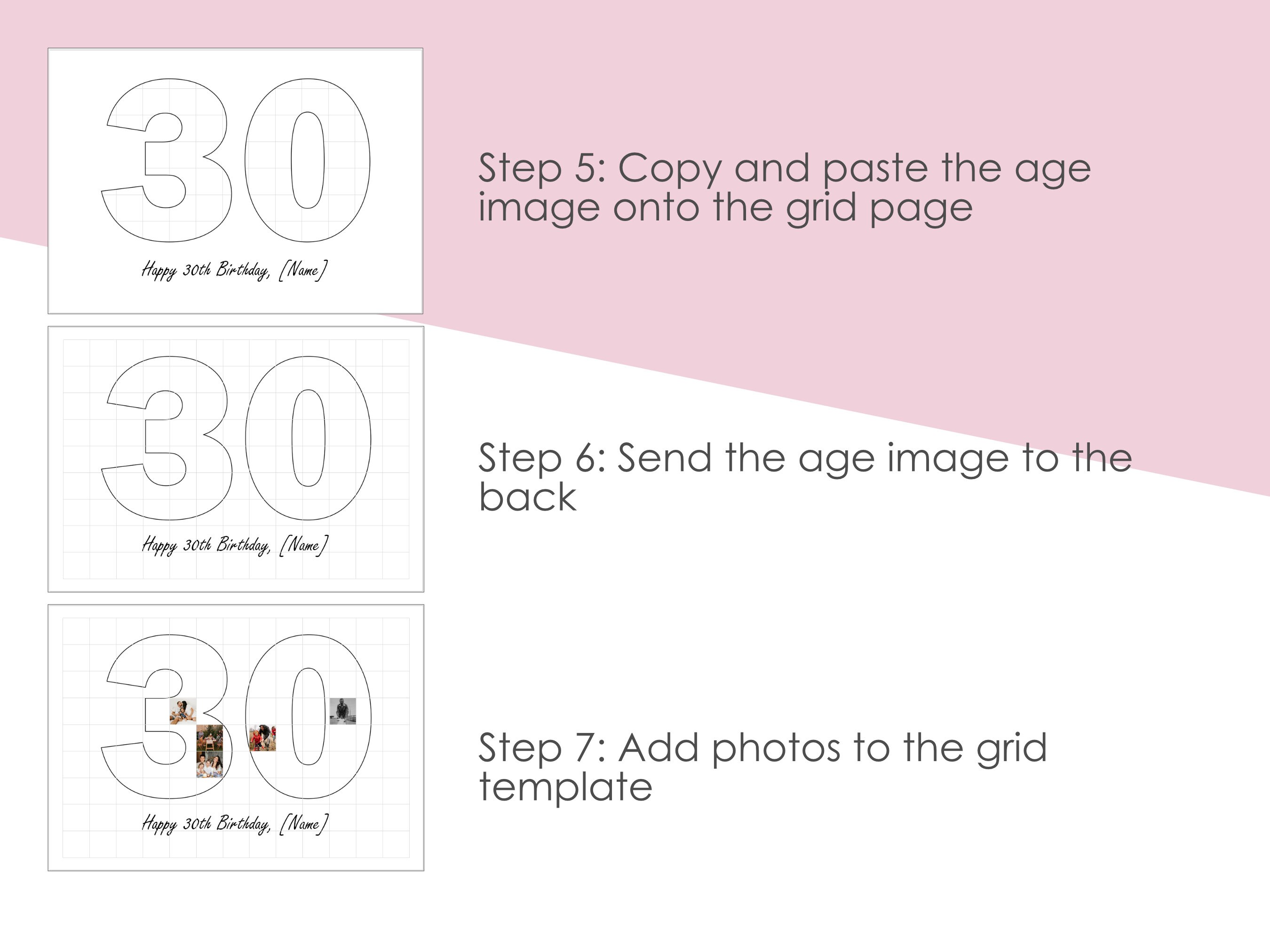 Photo Collage Age Sign Template, Microsoft Publisher, Custom Brithday ...