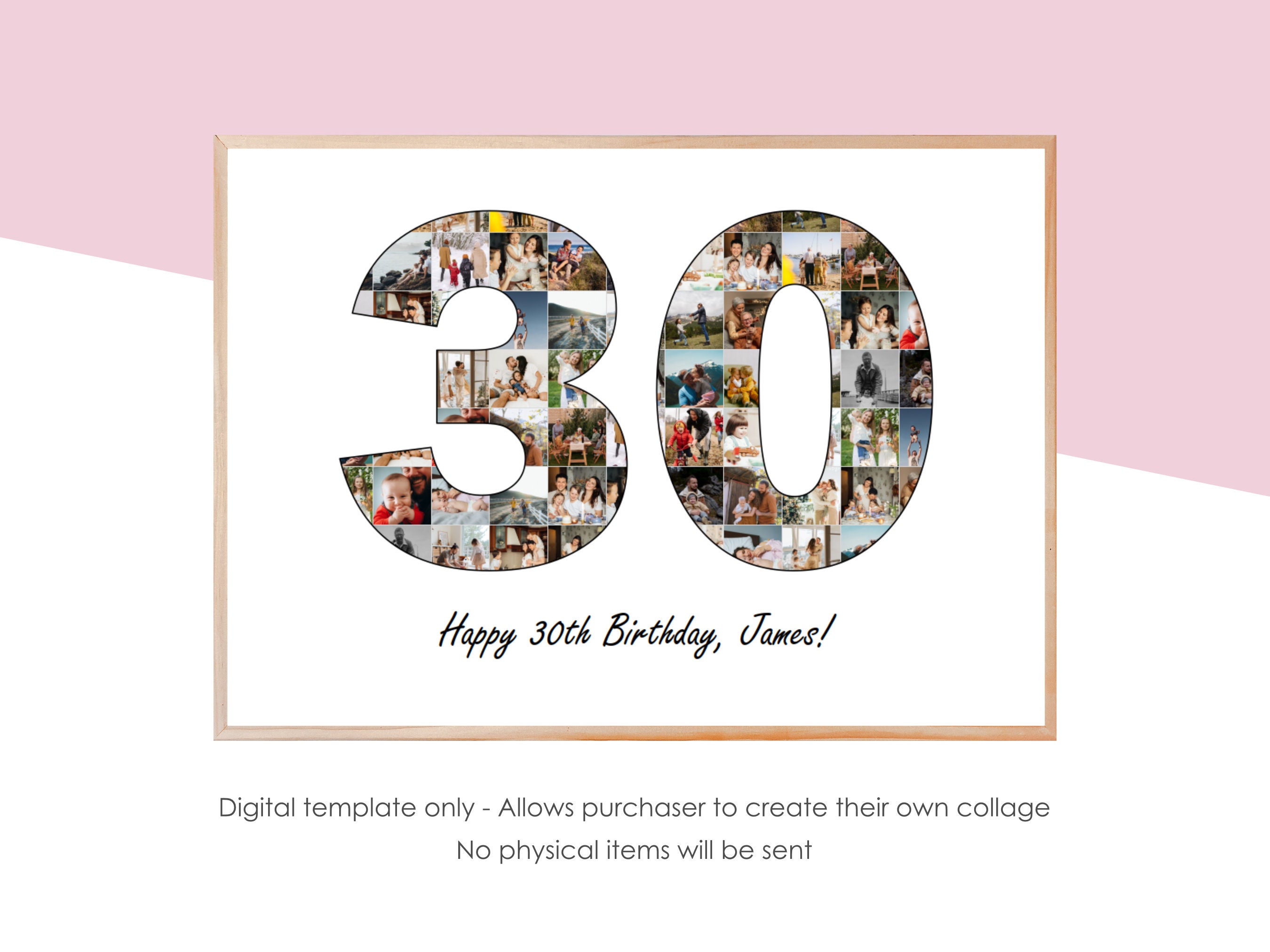 Photo Collage Age Sign Template, Microsoft Publisher, Custom Brithday ...