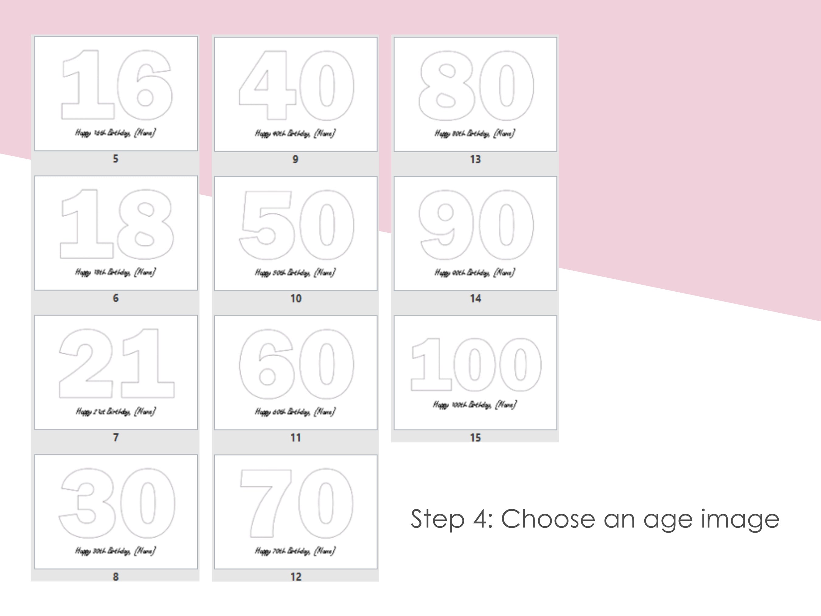 Photo Collage Age Sign Template, Microsoft Publisher, Custom Brithday ...