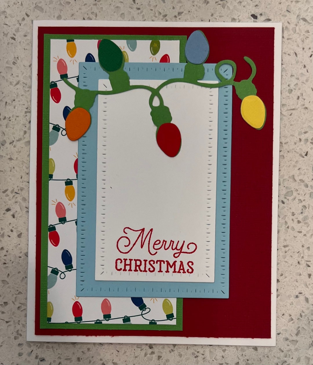 Handmade Merry Christmas Card: String Lights Design - Etsy