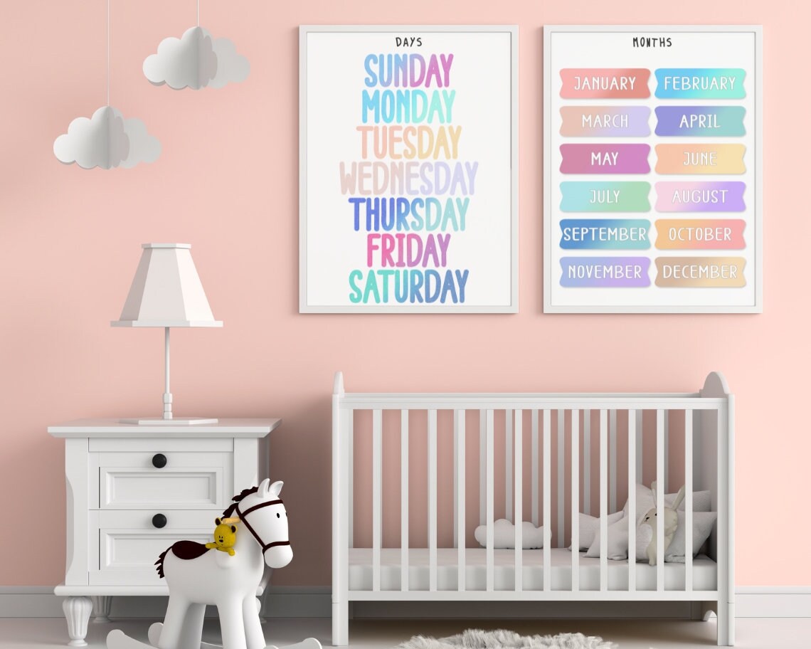 8 Colorful Prints Educational Posters - Etsy