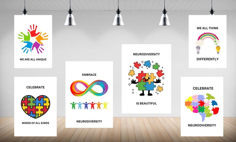 Neurodiversity Poster Bundle: Autism Awareness Art, Classroom Decor ...