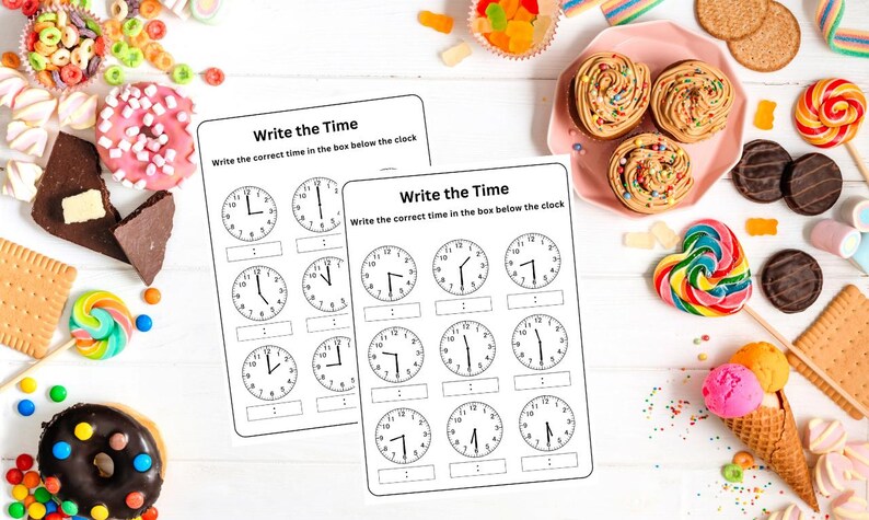 Telling Time Worksheet: Clock Math, Analog & Digital (PDF) - Etsy