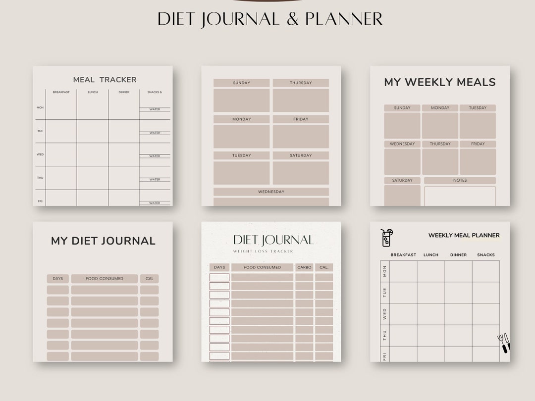 Digital Printable Diet Planner for Personal Use Daily Planner Printable ...