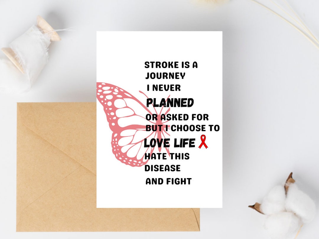 Stroke Awareness Card: Inspirational Journey Quote (digital Printables ...