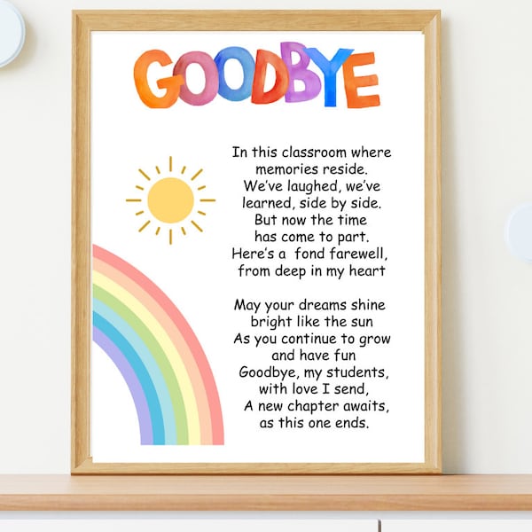 Goodbye Letter From Class - Etsy
