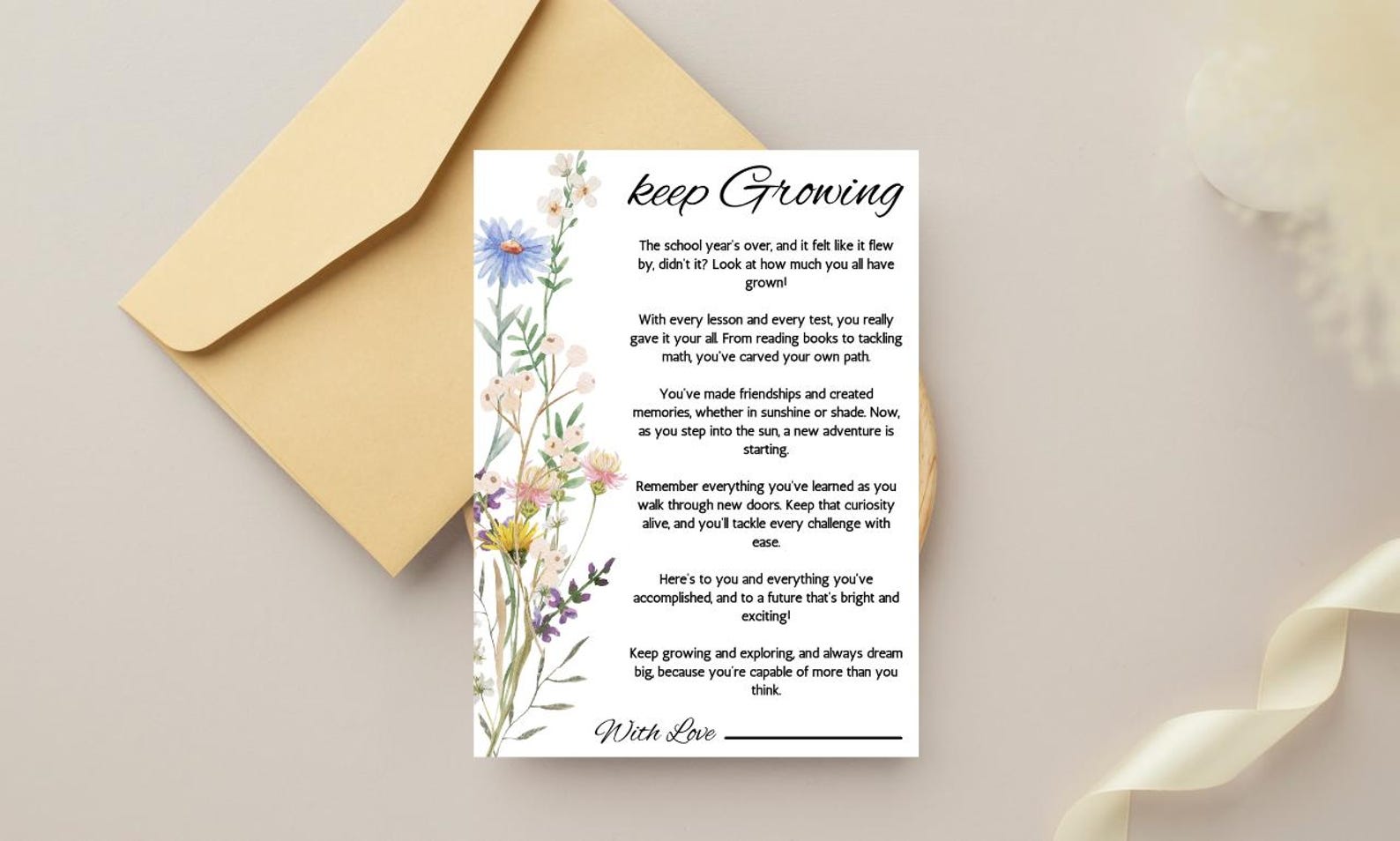 End of Year Poem: Teacher & Student Goodbye Letter (PDF) - Etsy