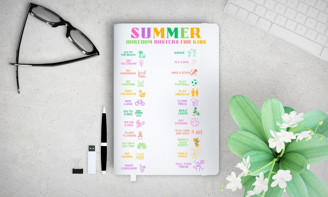Summer Activities Calendar, Bucket List, Summer Checklist, Boredom ...
