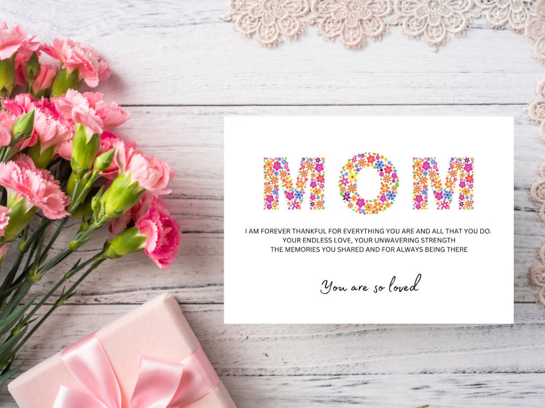 Floral Mother's Day Card: Heartfelt Mom Greeting (digital) - Etsy