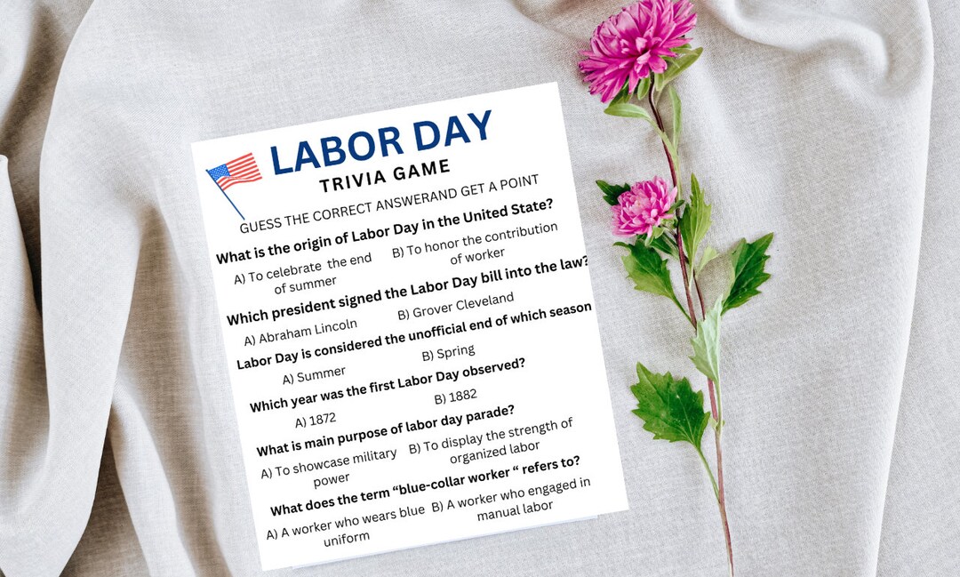 Labor Day Party Printable Game, Labor Day Party Game & Activity ...