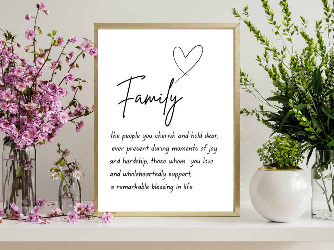 Family Definition Print: Heartfelt Home Wall Decor (digital Download ...