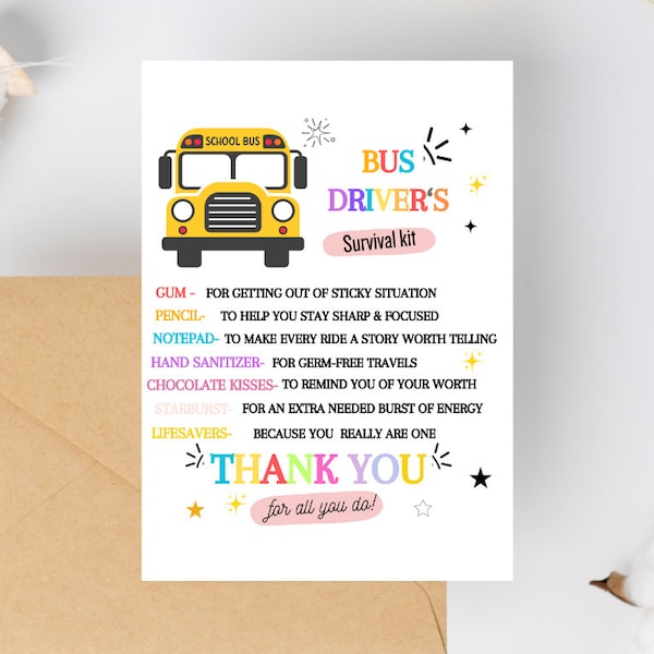 Bus Driver Thank You - Etsy
