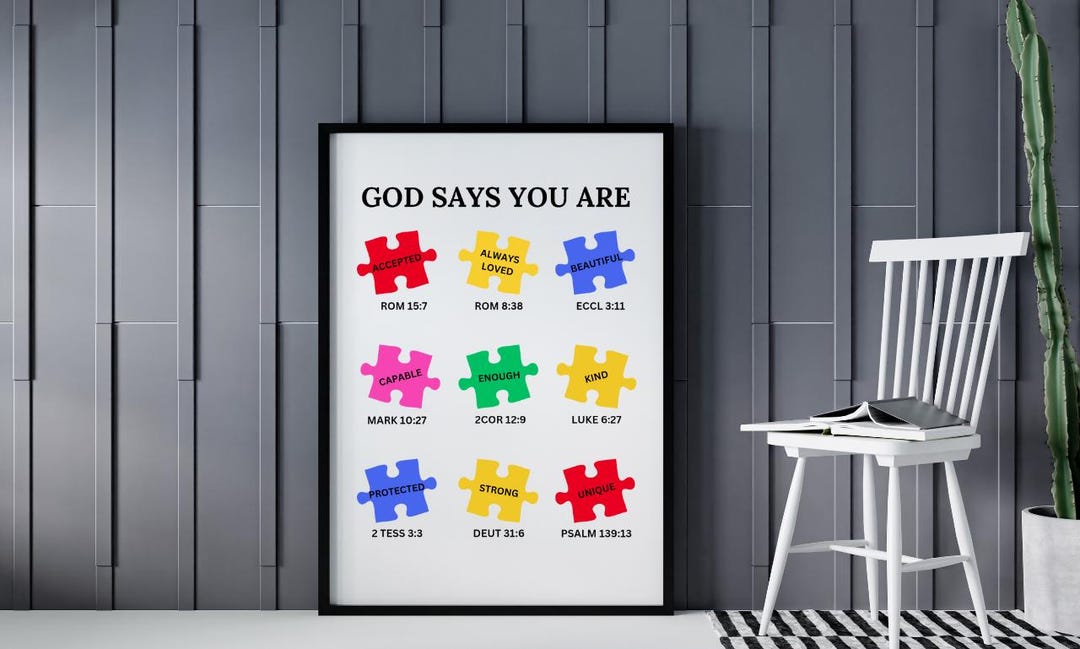 God Says You Are Autism Wall Art, Autism Bible Verse Print, Autism ...