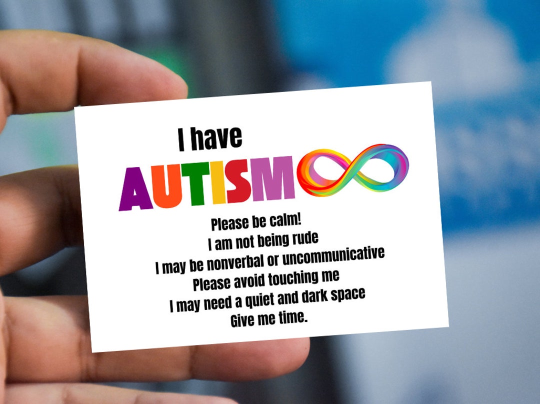 I Have Autism, Autistic Disability ID Card, Autism ID Card, Autism Card ...
