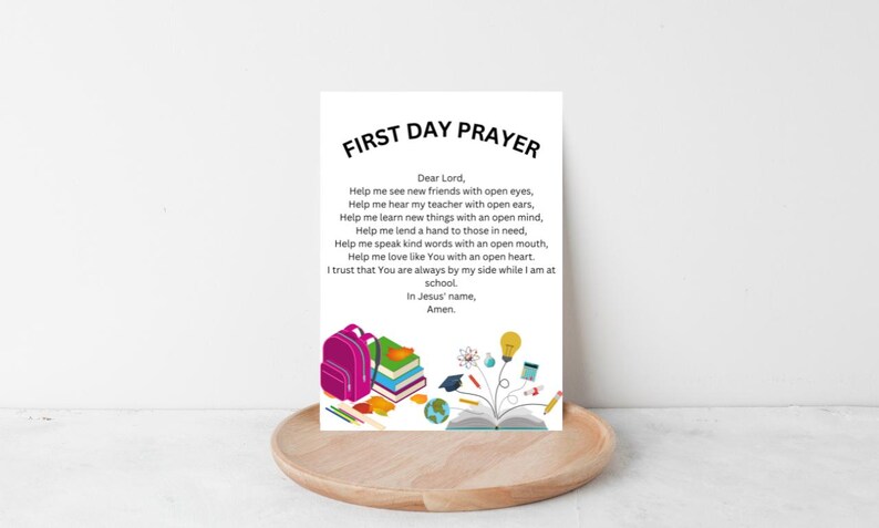 First Day of School Prayer Printable: Classroom & Home Decor (PDF) - Etsy