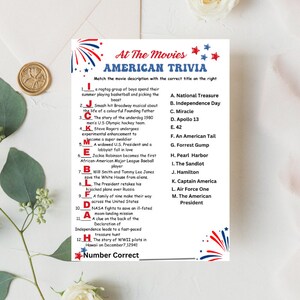 Independence Day Trivia Game: July 4th Party Activity (printable) - Etsy