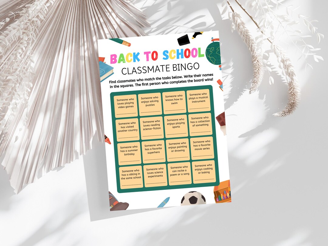 Back to School Classmate Bingo Game, First Day of School Activity, Back ...