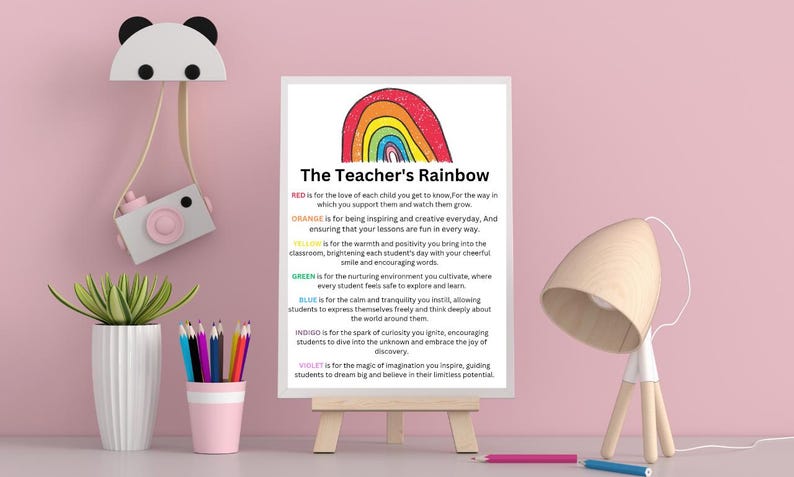 Teacher's Rainbow Poem Printable Wall Art: Appreciation Gift (PDF) - Etsy