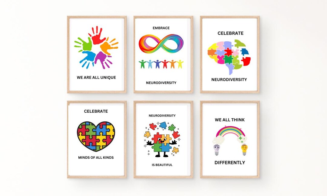 Neurodiversity Poster Bundle: Autism Awareness Art, Classroom Decor ...