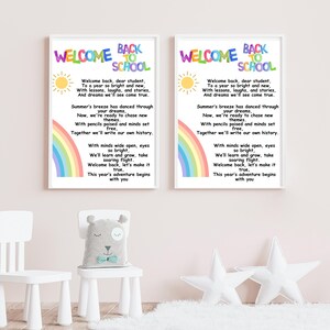 Welcome Back to School Poem, Beginning of School Year Poem, First Day ...