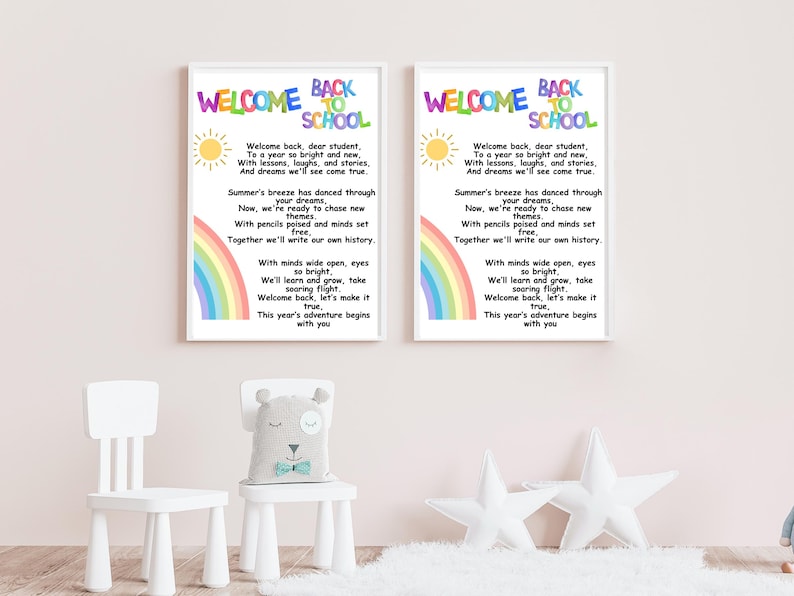 Welcome Back to School Poem, Beginning of School Year Poem, First Day ...