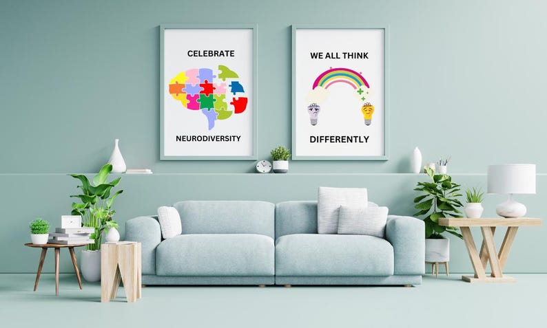 Neurodiversity Poster Bundle: Autism Awareness Art, Classroom Decor ...