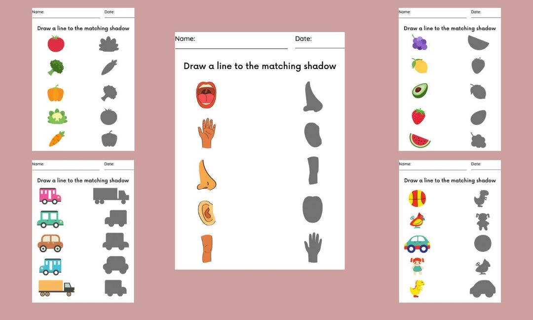 Preschool Matching Worksheets: Early Learning Activities (PDF) - Etsy