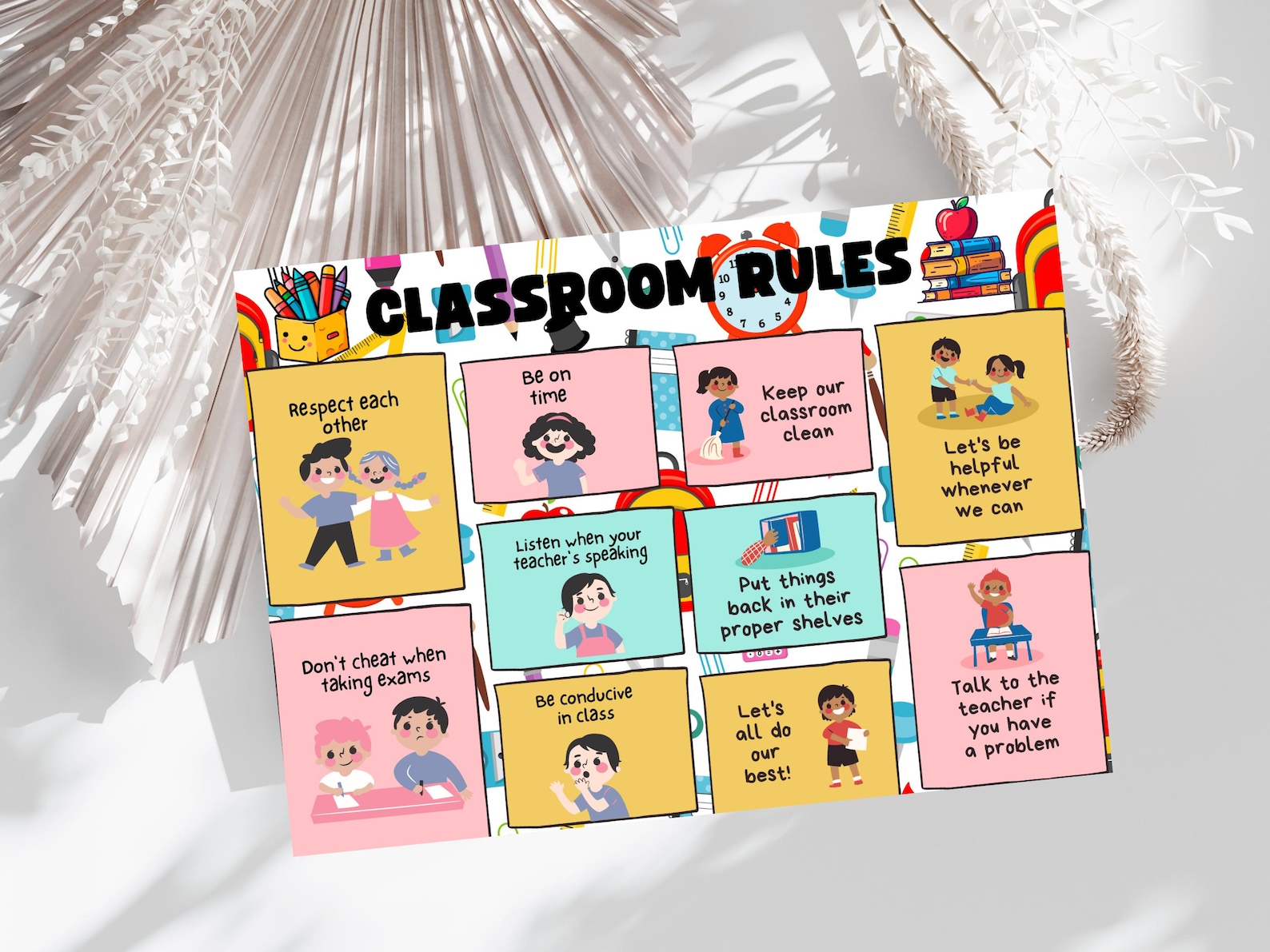 Printable Classroom Rules, Classroom Expectations Poster, Classroom ...