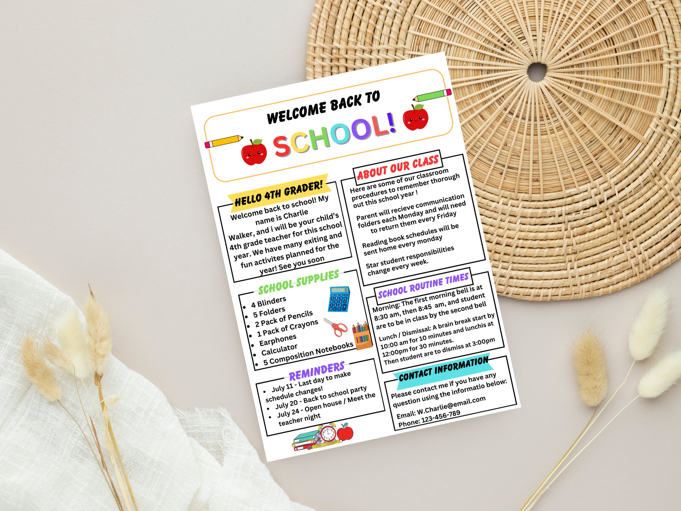 Editable Welcome Back to School Letter for Parents (PDF) - Etsy