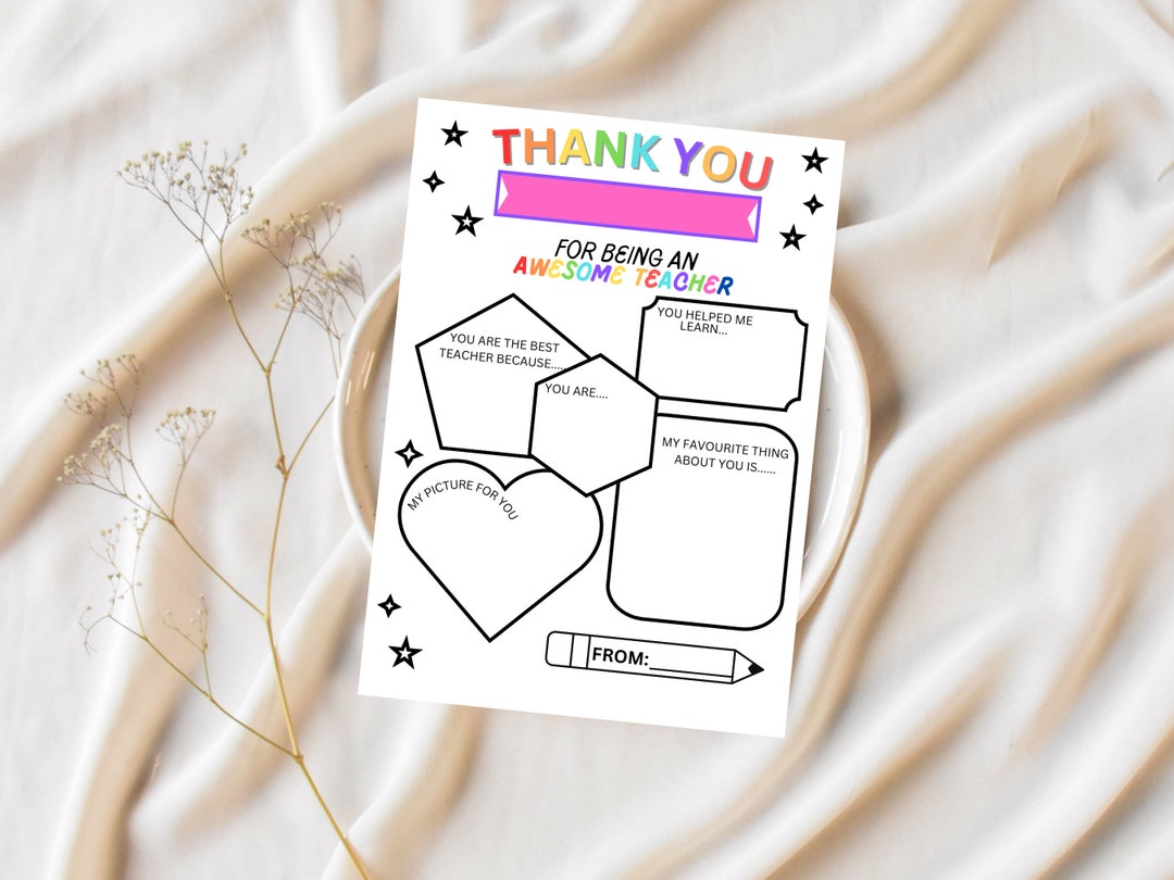 Teacher Appreciation Printable, Thank You for Being an Awesome Teacher ...