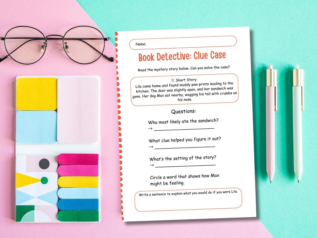 Reading Comprehension Mystery Worksheet: Inference Activity Grades 3-6 ...