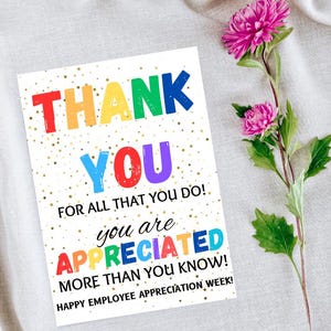 Employee Appreciation Thank You Card: Corporate Recognition (digital ...