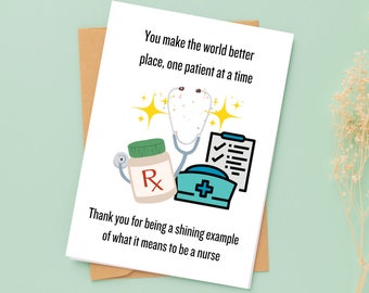 Nurse Appreciation Thank You Card, Nurse Thank You Printable Card ...