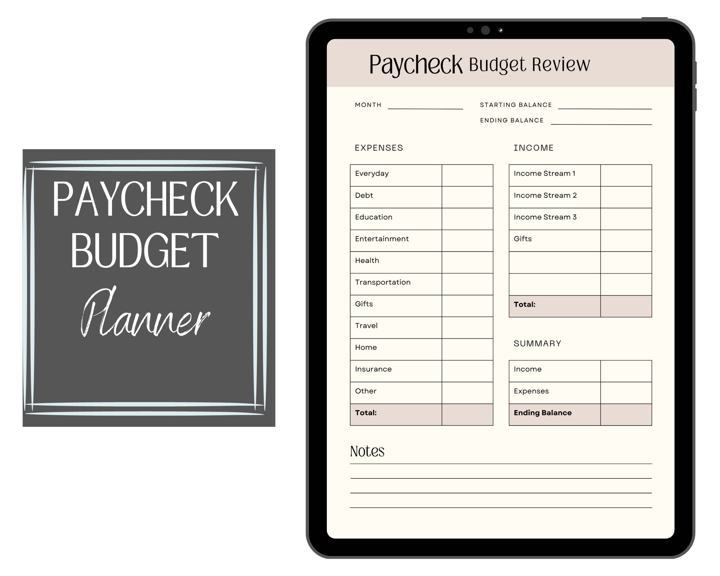 Paycheck Budget Planner, Printable PDF, Budget by Paycheck, Financial ...