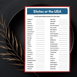 Printable US States and Capitals Flash Cards, US Geography, Learn the ...