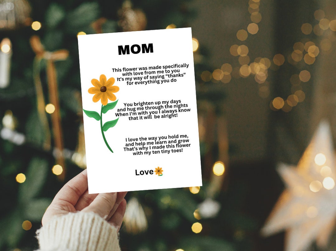 Heartfelt Mother's Day Card: Poem From Daughter - Etsy