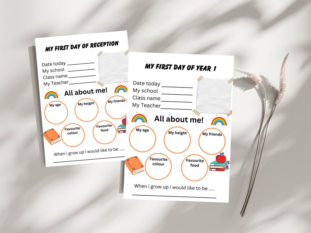 Printable First Day of School Handprint, Back to School, Memorable ...