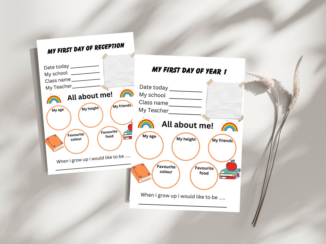 First Day of Reception Handprint Keepsake: Printable Memory (digital ...