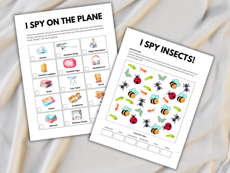 I Spy Printable Sheets, Kids Puzzle Worksheets, Insects Counting ...