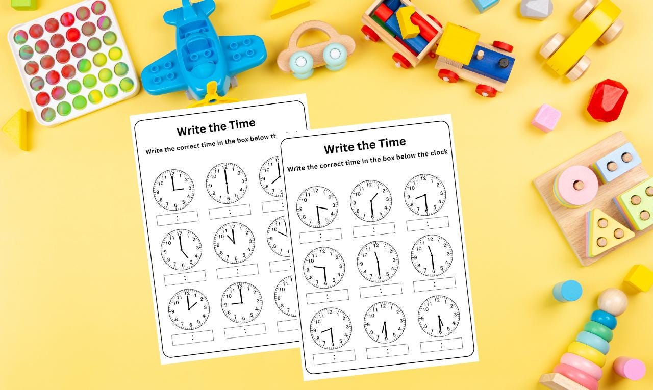 Telling Time Worksheet: Clock Math, Analog & Digital (PDF) - Etsy