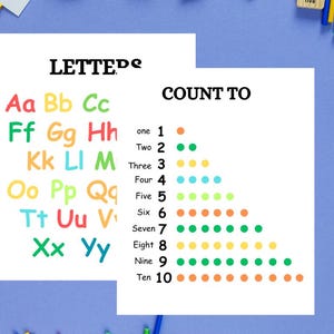 Alphabet and Numbers Poster Set: Educational Classroom Decor (digital ...