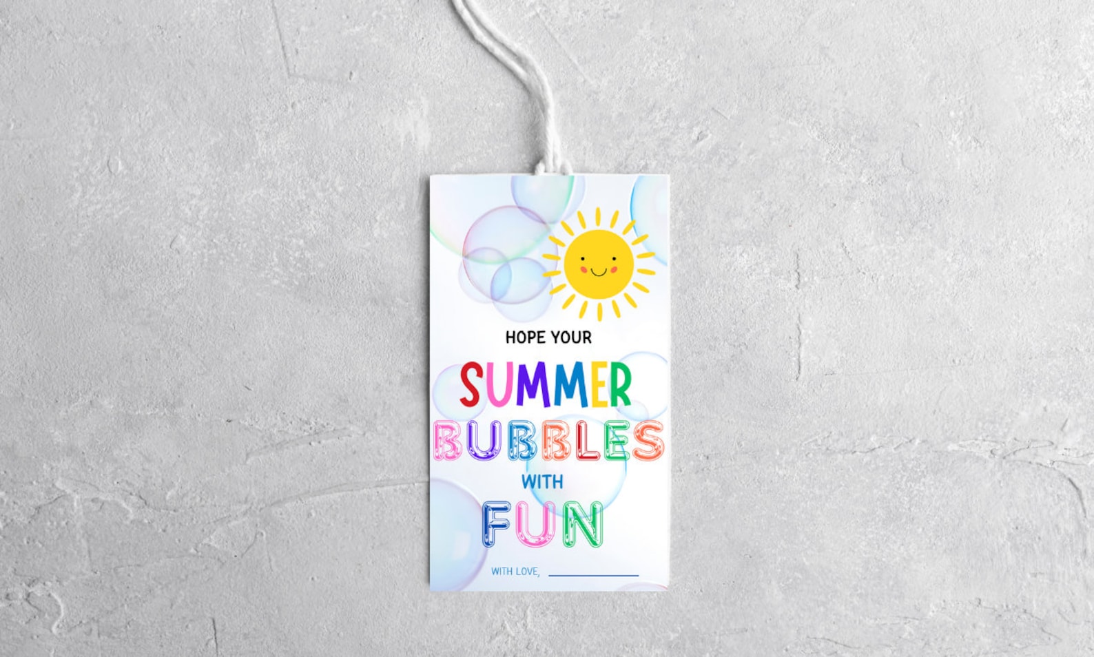 Summer Bubbles Gift Tags: Printable End of School Year Tag (PDF) - Etsy