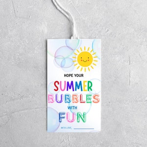 Summer Bubbles Gift Tags: Printable End of School Year Tag (PDF) - Etsy